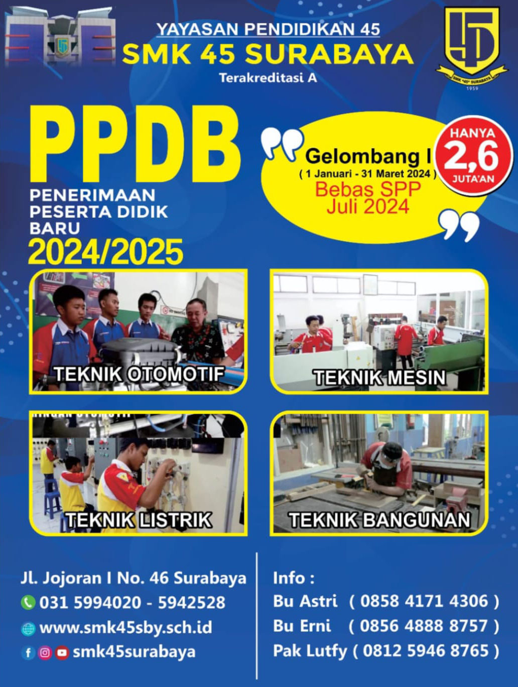 SMK 45 SURABAYA – SMK TERBAIK AKREDITASI A SURABAYA
